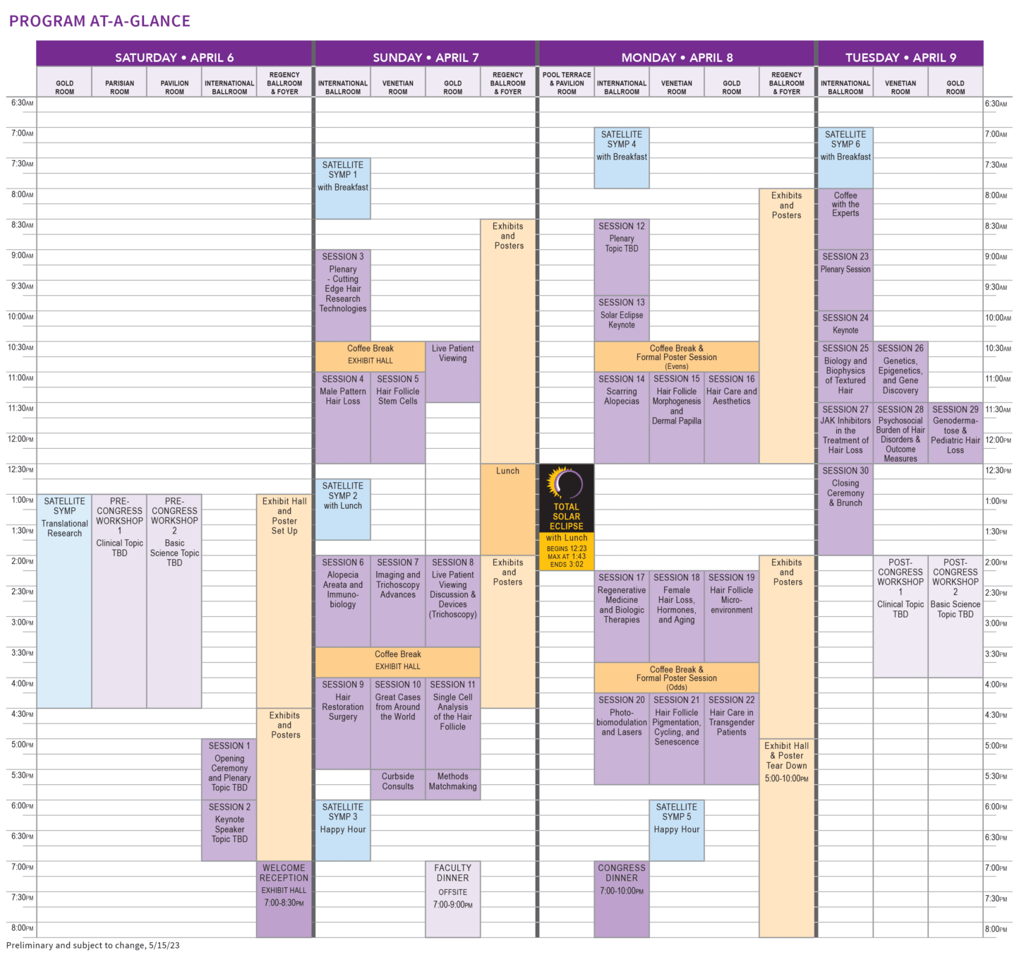 View special sessions and preview of special topics